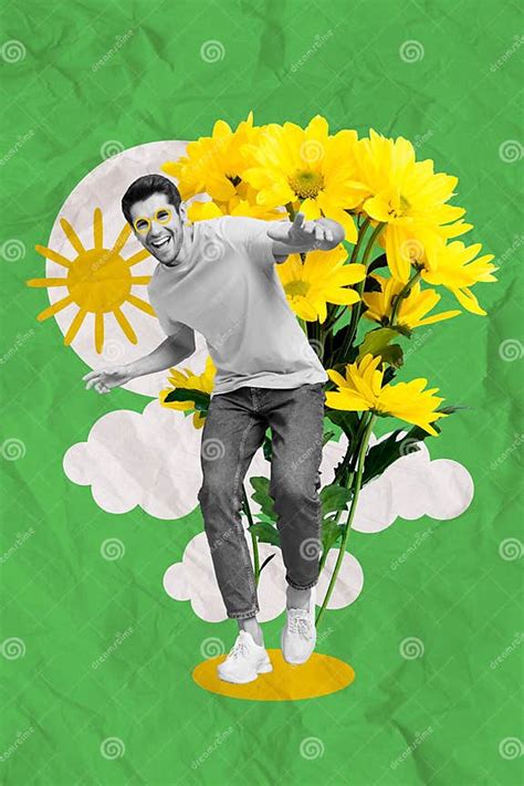 Imagen De Sketch De Collage De Gamma Blanco Exaltado Mini Tipo Bailando Grandes Flores De