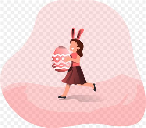 Easter Egg Girl Running With Easter Egg Png 5988x5236px Easter Egg Bunny Ears Easter Egg