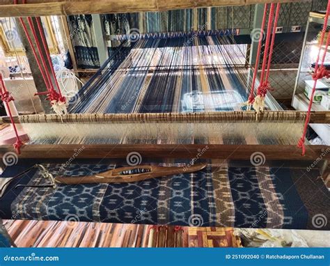 Cotton Weaving Woman Hand Weaving Cotton In Traditional Way At Manual