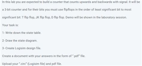 in this lab you are expected to build a counter that
