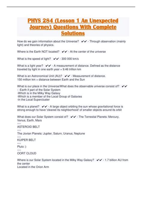 Phys 284 Lesson 1 An Unexpected Journey Questions With Complete Solutions Phys 284 Stuvia Us