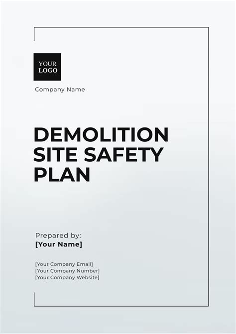 Free Demolition Site Safety Plan Template To Edit Online