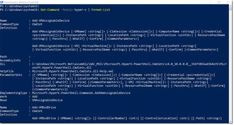 powershell commands for hyper v