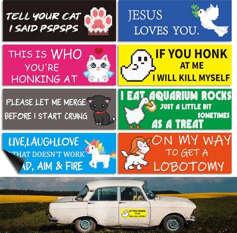 10pc Funny Car Bumper Magnet Fun Magnetic Magnets Sticker