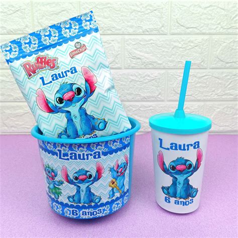 Kit Cineminha Balde Copo Batata Stich Cd019 Elo7