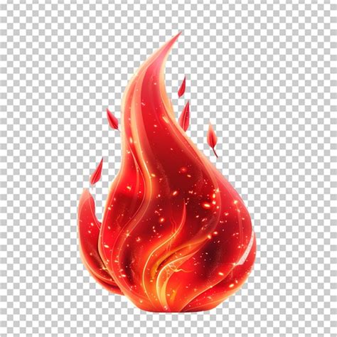 Premium Psd 3d Fire Flame Icon With Burning Red Hot Sparks Isolated