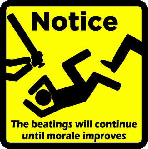 The Beatings Will Continue Until Morale Improves Free Vector Clipart