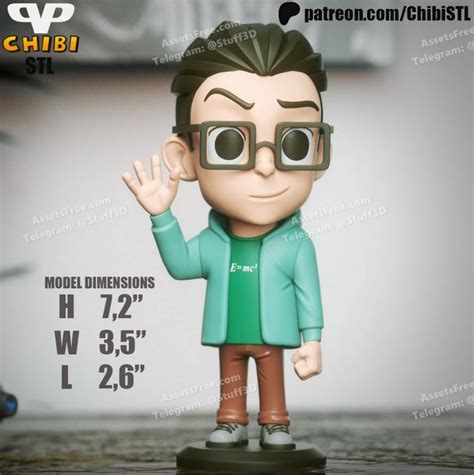 Leonard Chibi Big Bang Theory 3d Print Model Download Free