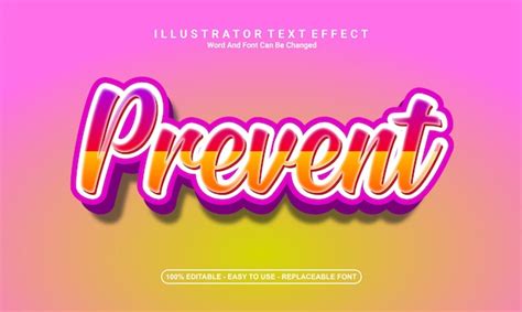 Premium Vector Modern Text Effect Design Prevent