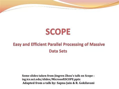 Ppt Scope Easy And Efficient Parallel Processing Of Massive Data Sets