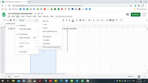 How To Unfreeze Cells In Google Sheets Tech Junkie