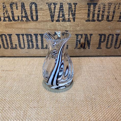 Vintage Small Caithness Glass Ribbed Bud Vase Etsy