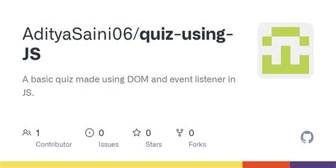 Github Adityasaini06quiz Using Js A Basic Quiz Made Using Dom And