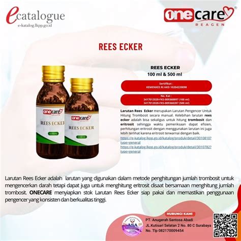 Jual Onecare Reagen Rees Ecker 1 X 500 Ml Oleh Pt Anugerah Santosa Abadi