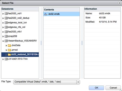 Restore A Single VMDK Using Veeam Instant VM Recovery Virtual To The Core