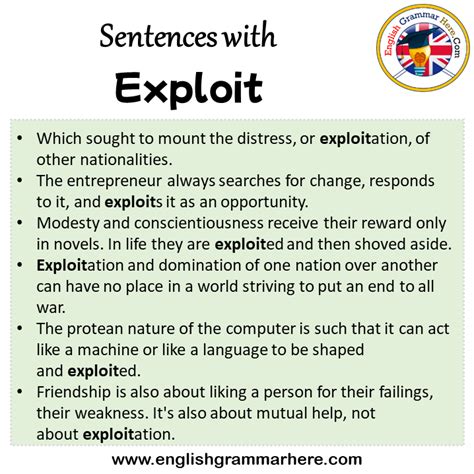 Sentences With Exploit Exploit In A Sentence In English Sentences For