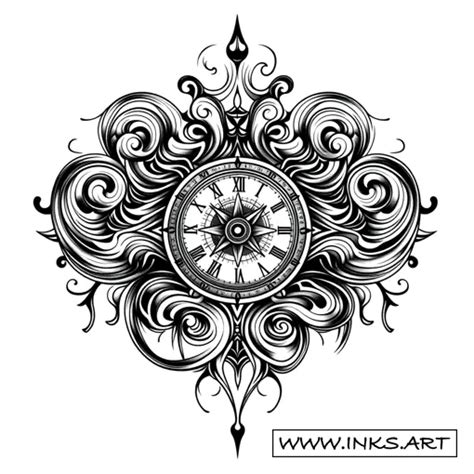Tattoo Design Maori Motherboard Compass Fusion Style Neotraditional