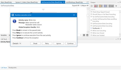 Error Getting Transaction Data For Transaction Number 1 Object