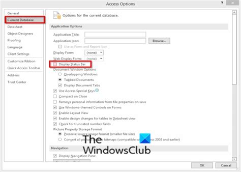 How To Show Or Hide The Status Bar In Access