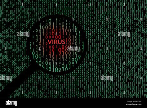 Abstract Technology Binary Code Background Detected Virus Illustration