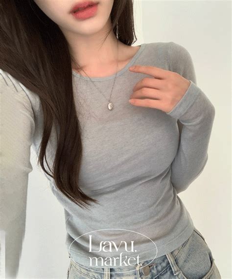 라뷰마켓 레이어드 시스루 살짝 보트넥 소프트 울 텐셀 긴팔티 4color 울텐셀긴팔시스루긴팔세미시스루원피스긴팔레이어드긴팔슬림핏연그레이긴팔연카키긴팔하객룩오피스룩