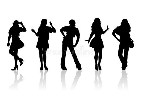 Girls Silhouettes 05 Stock Vector Illustration Of Young 2044714
