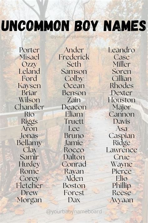 Uncommon boy names – Artofit