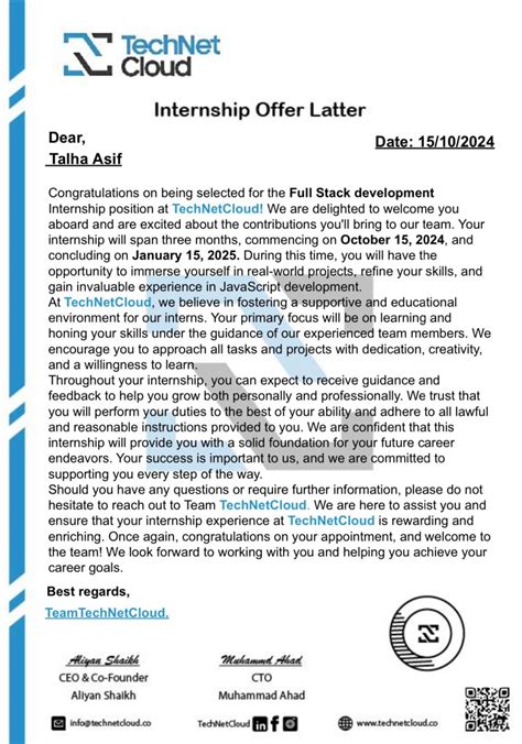 Talha Asif On Linkedin Newbeginnings Technetcloud Techindustry Fullstackdeveloper Intern