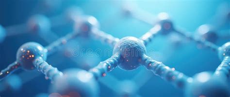 Abstract Scientific Background Featuring Interconnected Molecular Structures On A Soft Blue