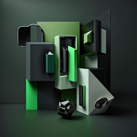 Premium Photo Abstract Composition Simple Geometric Shapes Dark