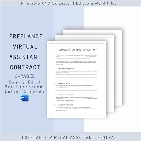 Virtual Assistant Client Contract Template Pennylasopa