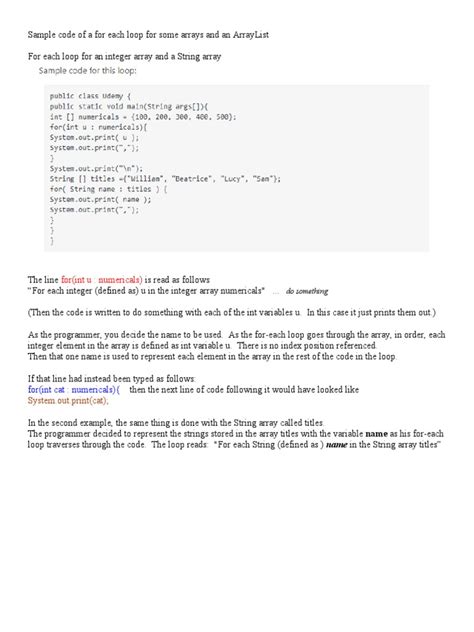 for each loops pdf