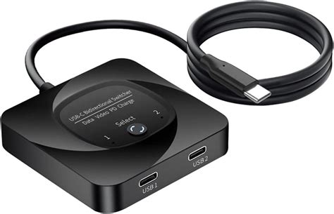 Usb C Switch Selector 2 In 1 Output Plug And Play 8k 60hz Hd Support 10gbps Pd