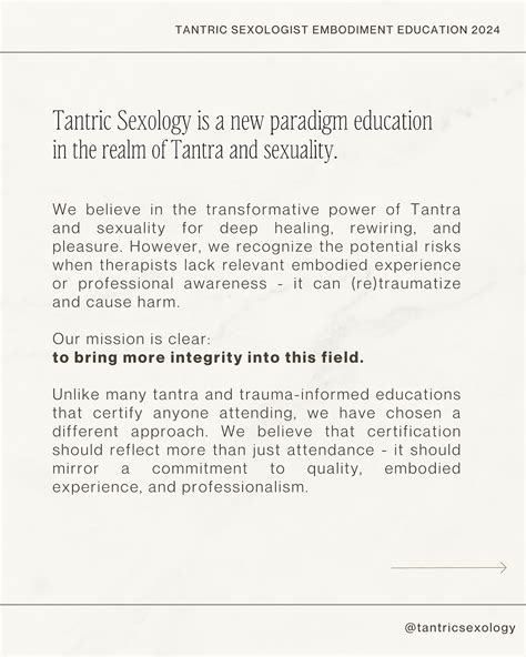 Bringing Integrity To The Field Of Tantra Sexuality Our Certification Process