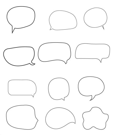 Vector Set of speech bubbles. Dialog box icon, message template. Doodle clouds for text ...