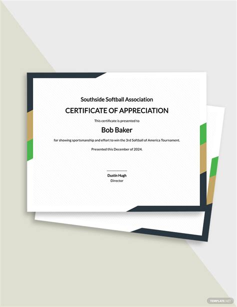 Softball Certificate Templates