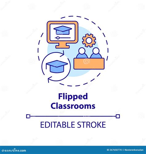 Flipped Classrooms Concept Icon Stock Vector Illustration Of Stroke Internet 267650770