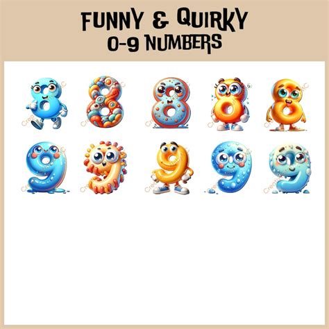 Funny Quirky Numbers Clipart Png Clipart Printable Numbers
