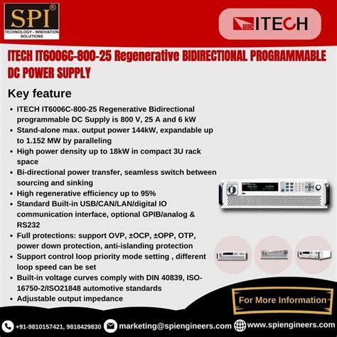 Itech It6006c 800 25 Regenerative Bidirectional Programmable Dc Power Supply Power Supply