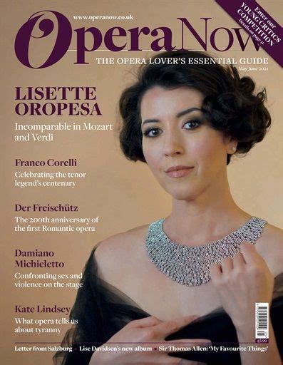 Operalia Lisette Oropesa On The Cover Of Opera Now Magazine