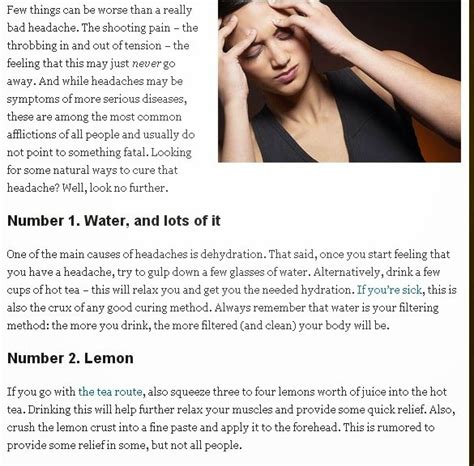 Natural Headache Cures Health Fitness