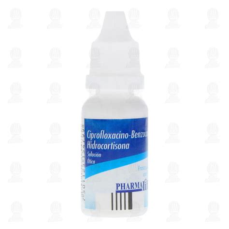 Ciprofloxacino Benzocaína Hidrocortisona Solución Ótica 10 Ml De