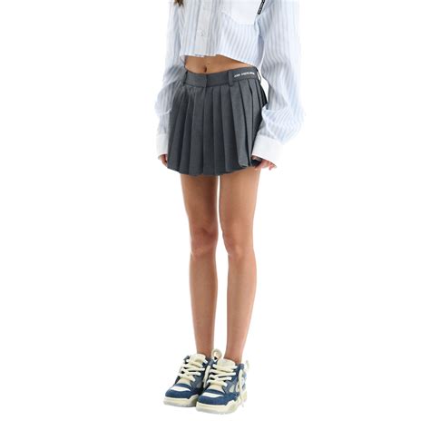 Grey Pleated Short Skirt And Ann Andelman Official