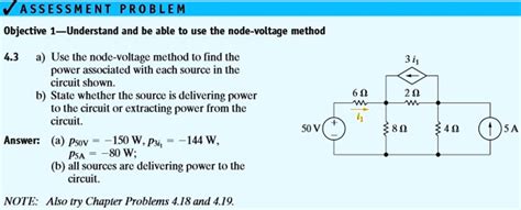 A Use The Node Voltage Method To Find The Power Associated With Each