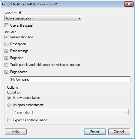 Details On Export To Microsoft PowerPoint