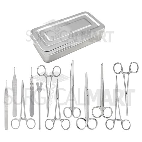 13 Pcs Basic Minor Surgery Kit With Sterilization Box Surgical Mart