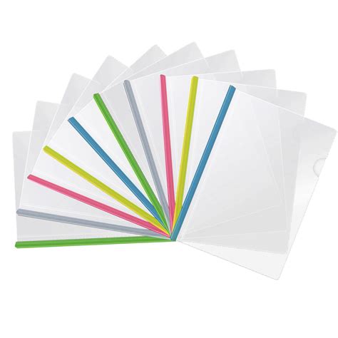 Wmgha 10 Pcs Clear Report Covers With Sliding Bar 40 Sheet Capacity