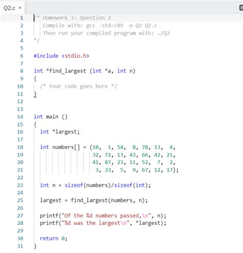 Solved Problem Pts Write The Function Definition For Chegg
