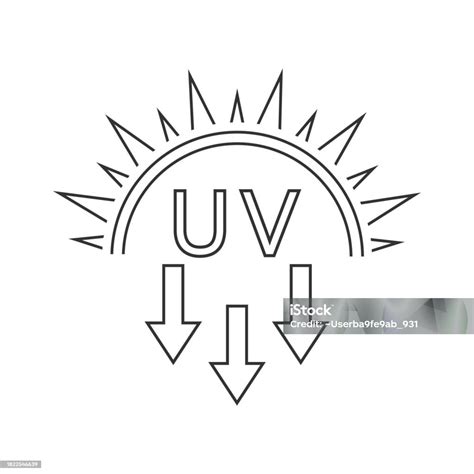 자외선 실루엣 라인 아이콘입니다 태양 Uv 화살표 보호 방사선 글리프 픽토그램 자외선 차단 방어 스킨 케어 아이콘 Spf 태양 광선 방지 자외선 차단제 고립된 벡터 개념에
