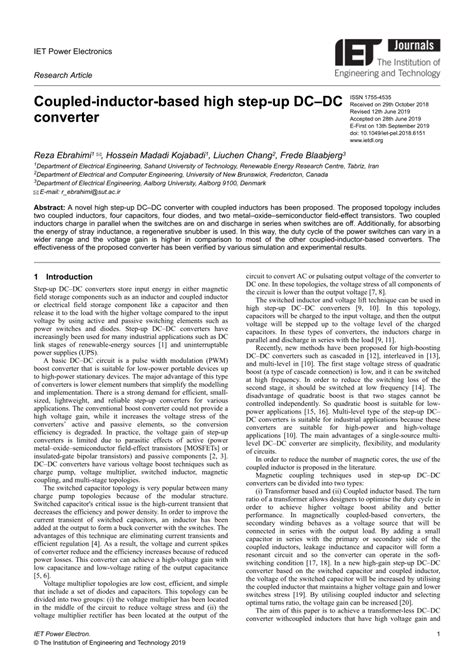 Coupled Inductor Based High Step Up Dc Dc Converter Request Pdf